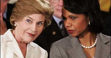 First Lady, Rice Defend Bush's Legacy - CBS News