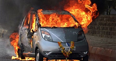 Car Fire Sparks Safety Concerns for Tata - CBS News
