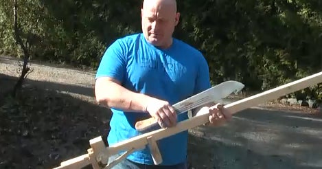 OMG: Shooting machetes with a slingshot - CBS News