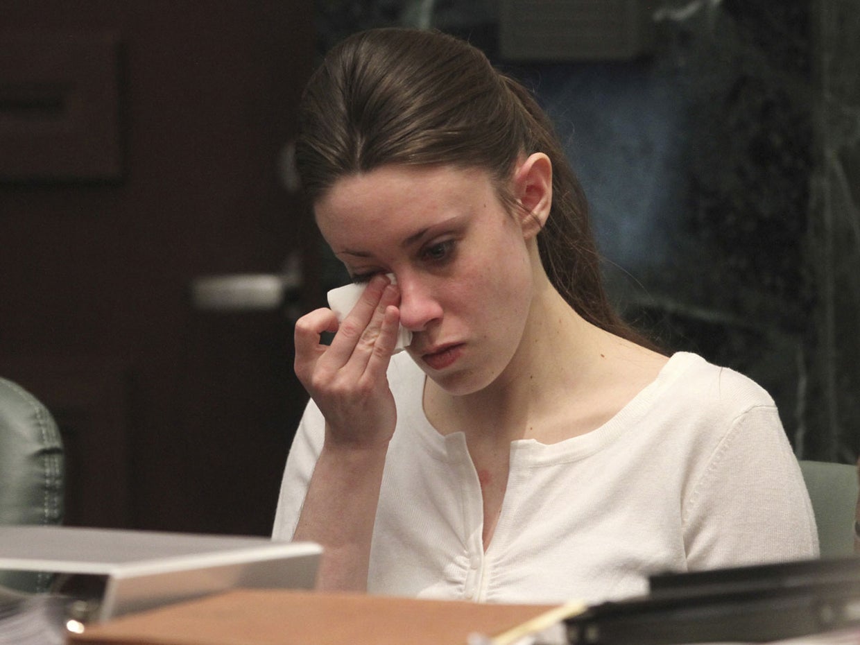 Casey Anthony cries during state's opening