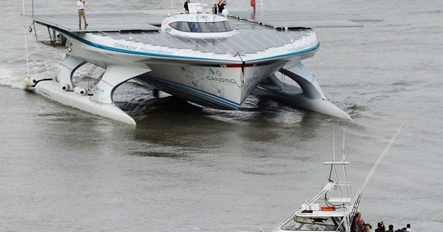 Around the world in a solar yacht