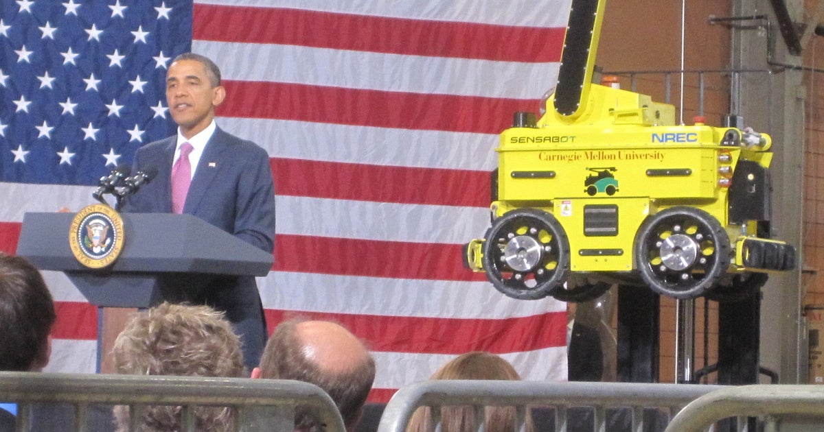 Obama visits robotics lab, calls for "all-hands on deck" program to ...