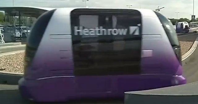 Personal transport pods unveiled at Heathrow Airport - CBS News