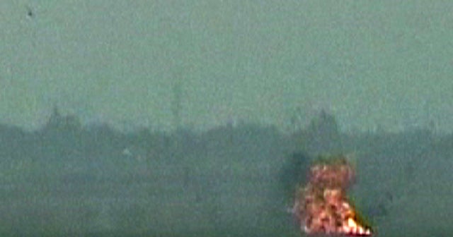 Chinese military jet fiery crash caught on tape - CBS News