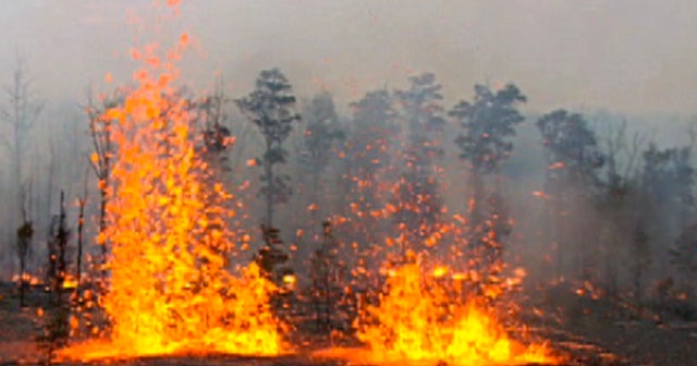 Spectacular lava flows caught on tape - CBS News