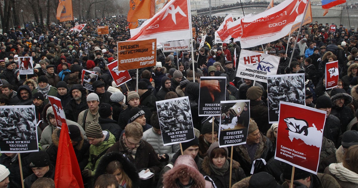 Day of massive protests in Russia - CBS News