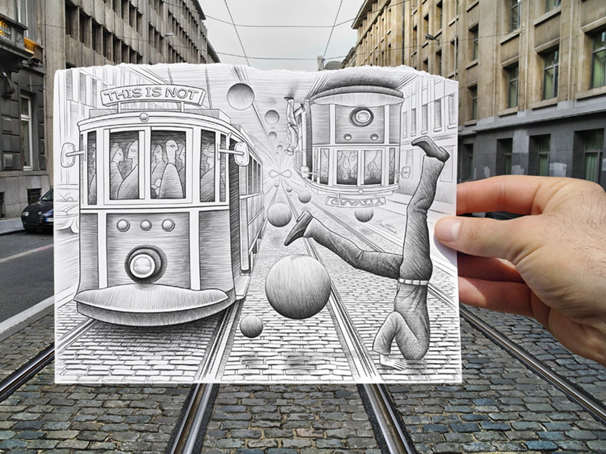 "Pencil Vs Camera" blends drawing and photography