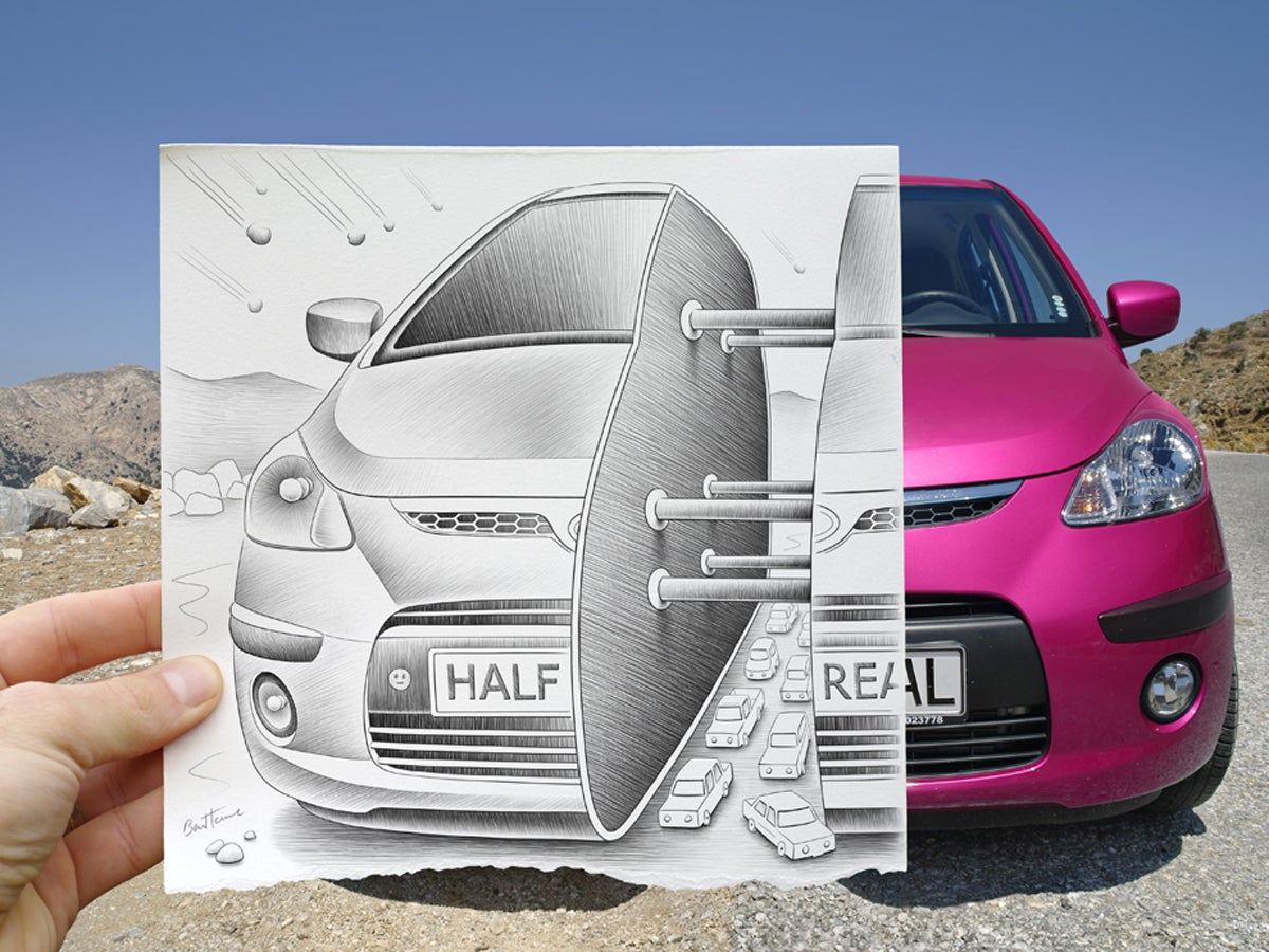 "Pencil Vs Camera" blends drawing and photography