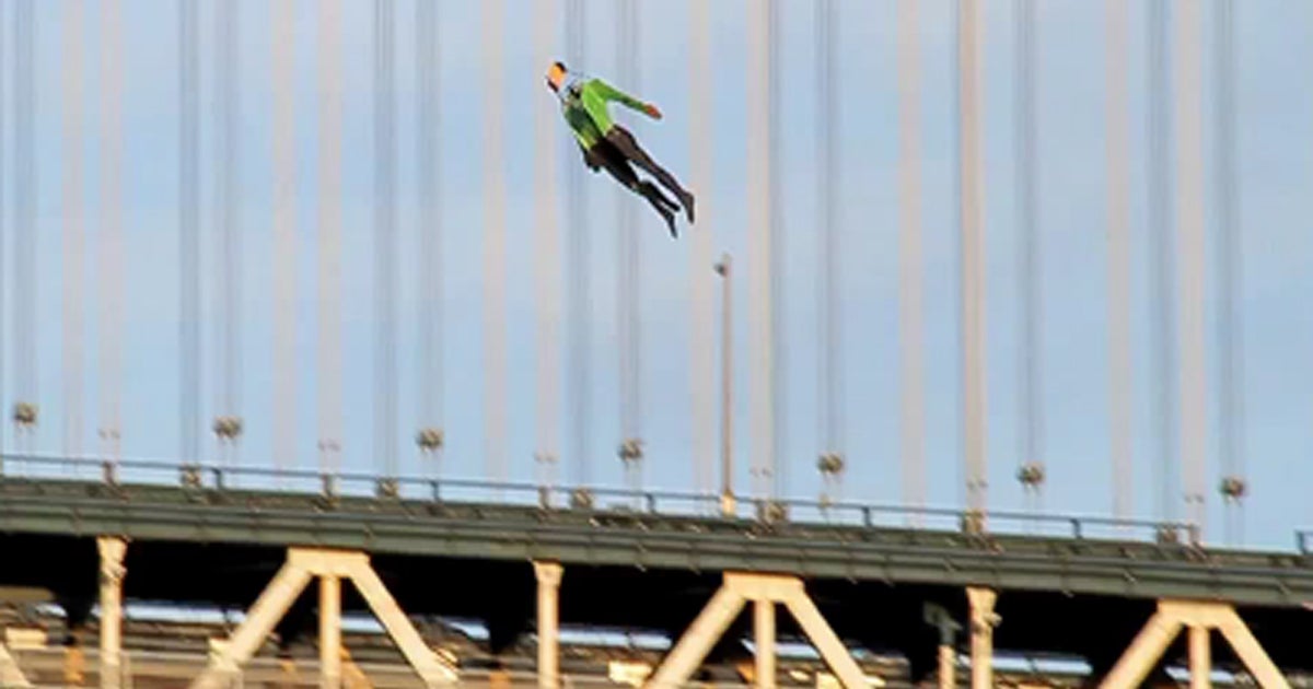 Just some people flying around New York City like superheroes - CBS News