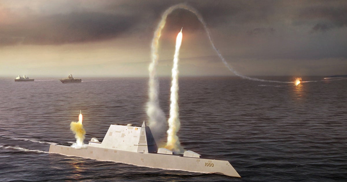 U.S. Navy building a cutting-edge stealth destroyer in Maine - CBS News