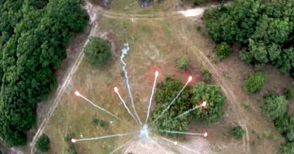 Early start to the 4th of July with slow-motion, bird's-eye-view of ...