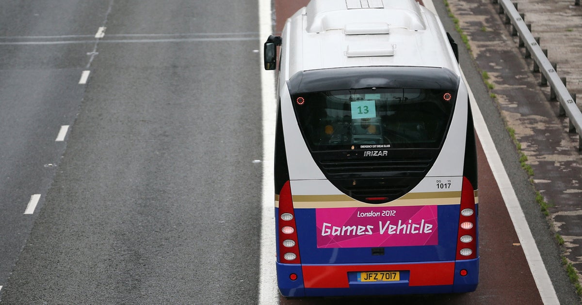 Olympians stuck on buses for 4 hours - CBS News