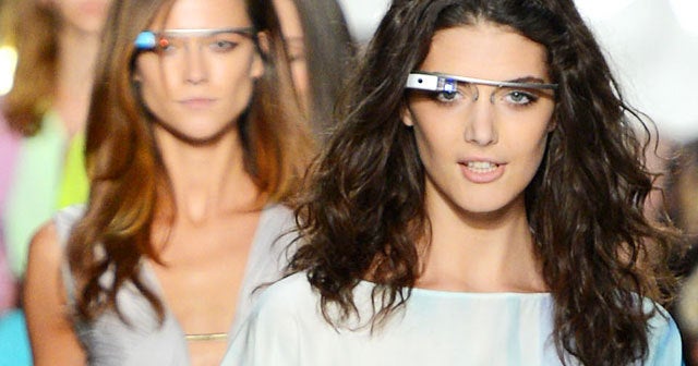 Models sport Google Glass on runway