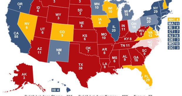 Ohio moves towards Obama in latest electoral map estimate - CBS News