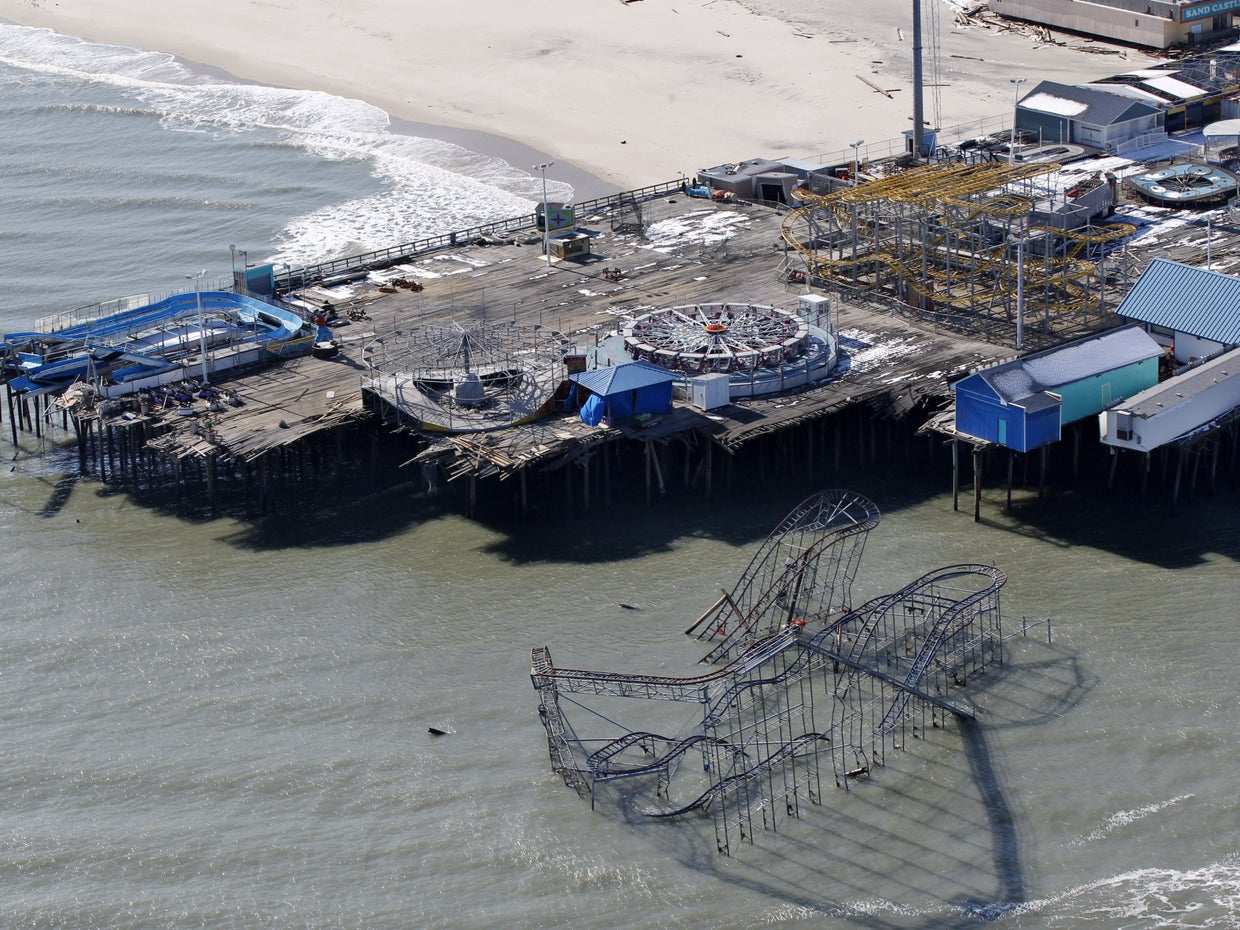Toppled roller coaster a Sandy tourist attraction? - CBS News
