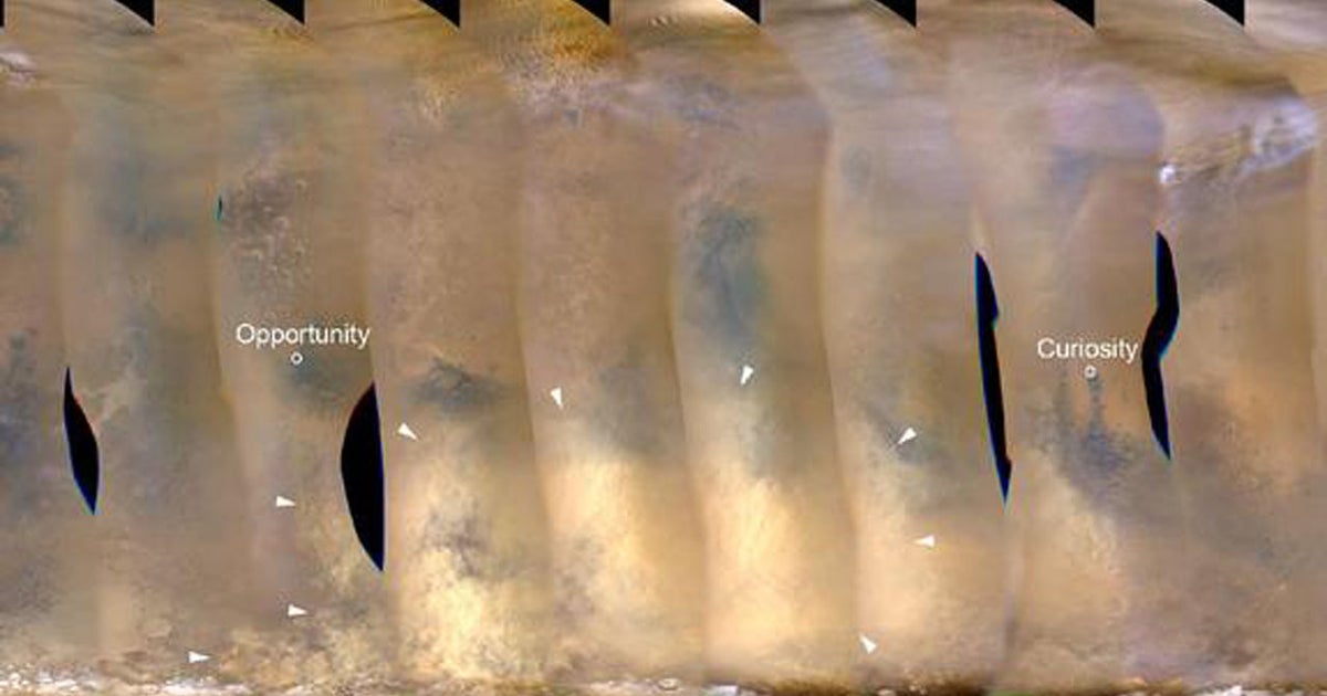 NASA tracks massive dust storm on Mars - CBS News