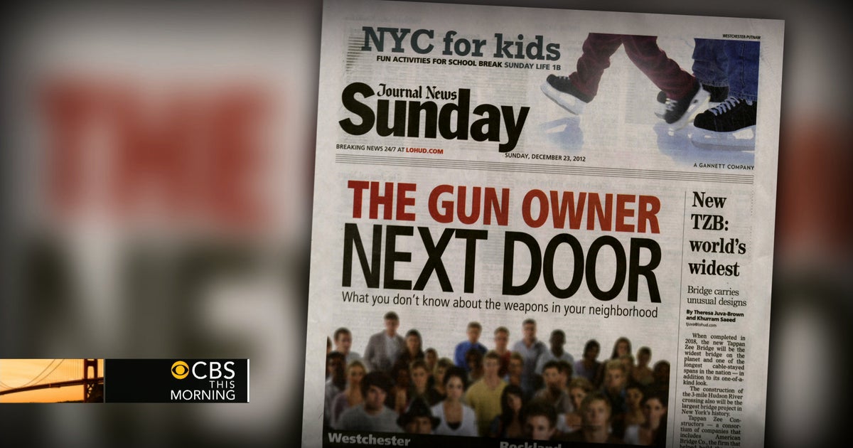 Too far? Newspaper publishes gun owner's home addresses - CBS News