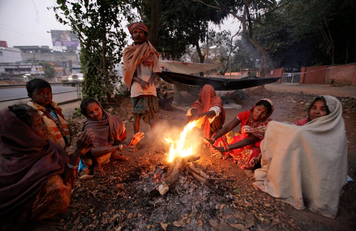 Cold and homeless in India