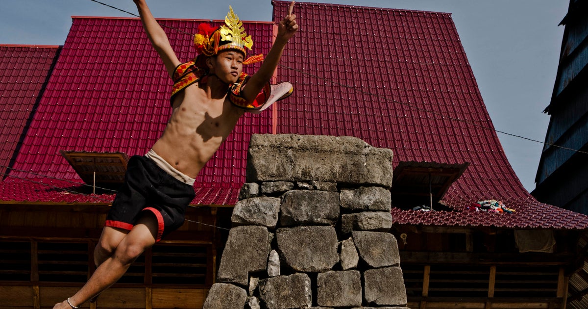 Stone jumping in Indonesia