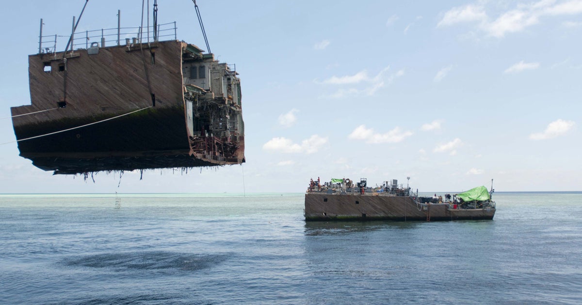 Last of the USS Guardian removed from Philippines reef - CBS News