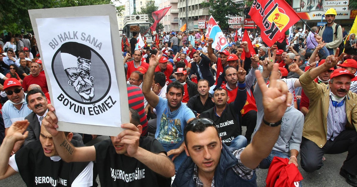 Unions strike, protest to support Turkey activists - CBS News
