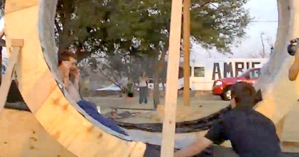 Take a ride on 12-foot-tall Slip 'N Slide! - CBS News