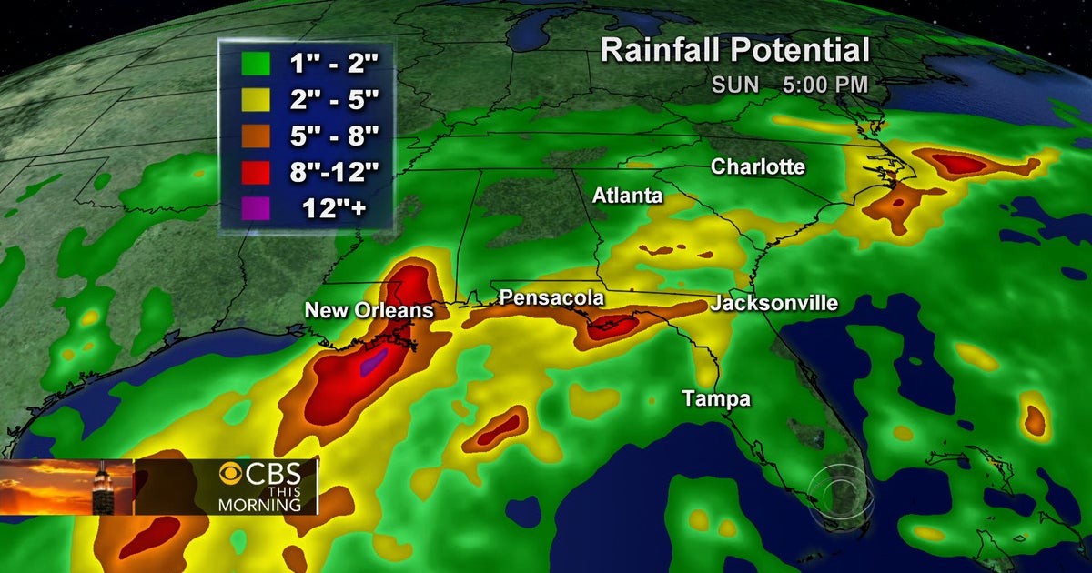 Powerful weather system aims for southeastern U.S. - CBS News
