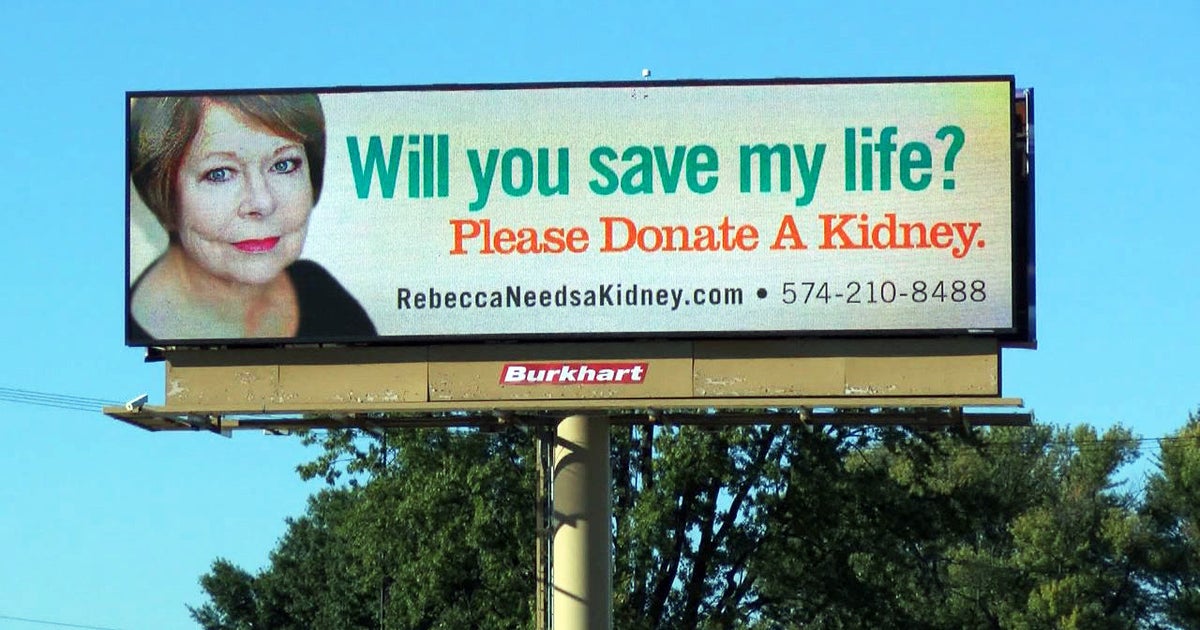 Woman takes out billboard ads to find a kidney donor - CBS News