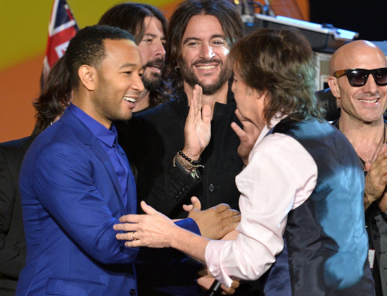 Stars salute The Beatles at Grammys tribute