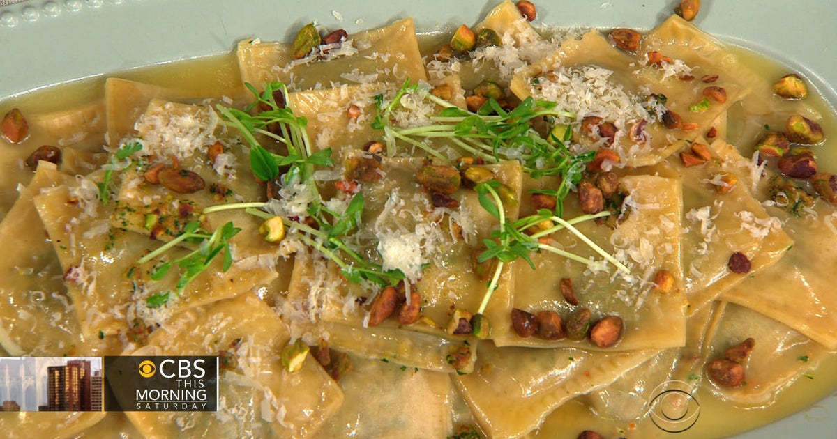 Chef Gerard Craft's pistachio ravioli with brown butter on THE Dish ...