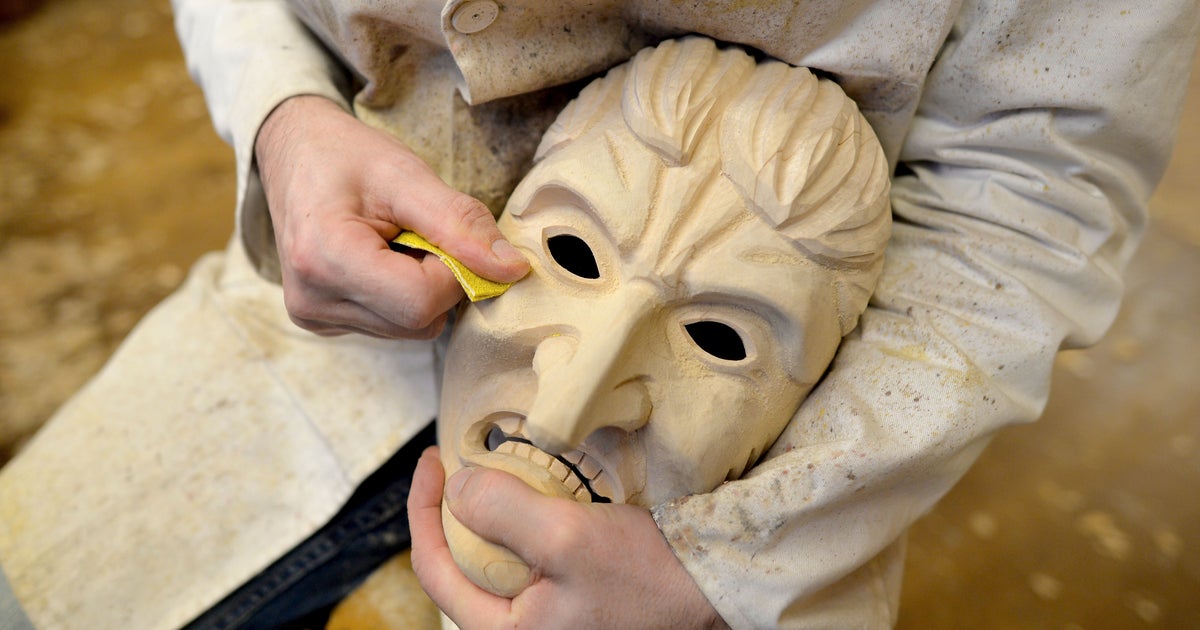 Inside a carnival mask workshop