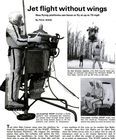 Jet packs in flight and fiction