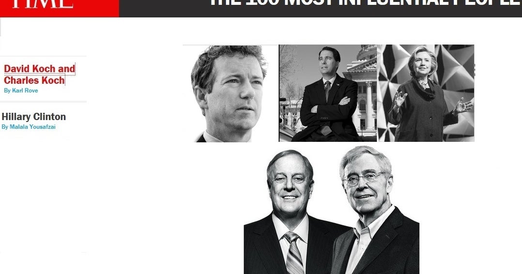 Hillary Clinton, Koch brothers among Time's 100 "most influential ...