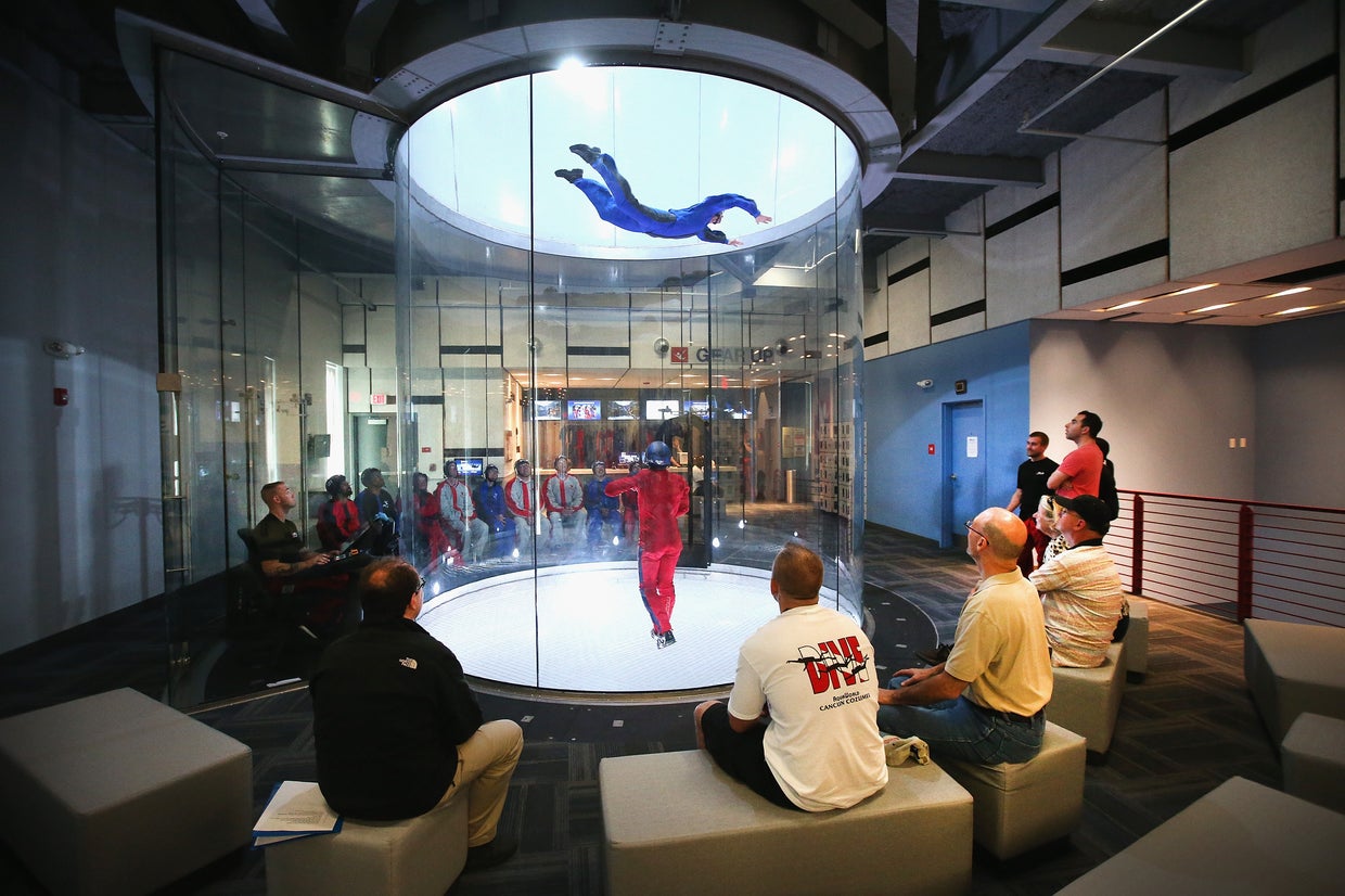 Skydiving indoors