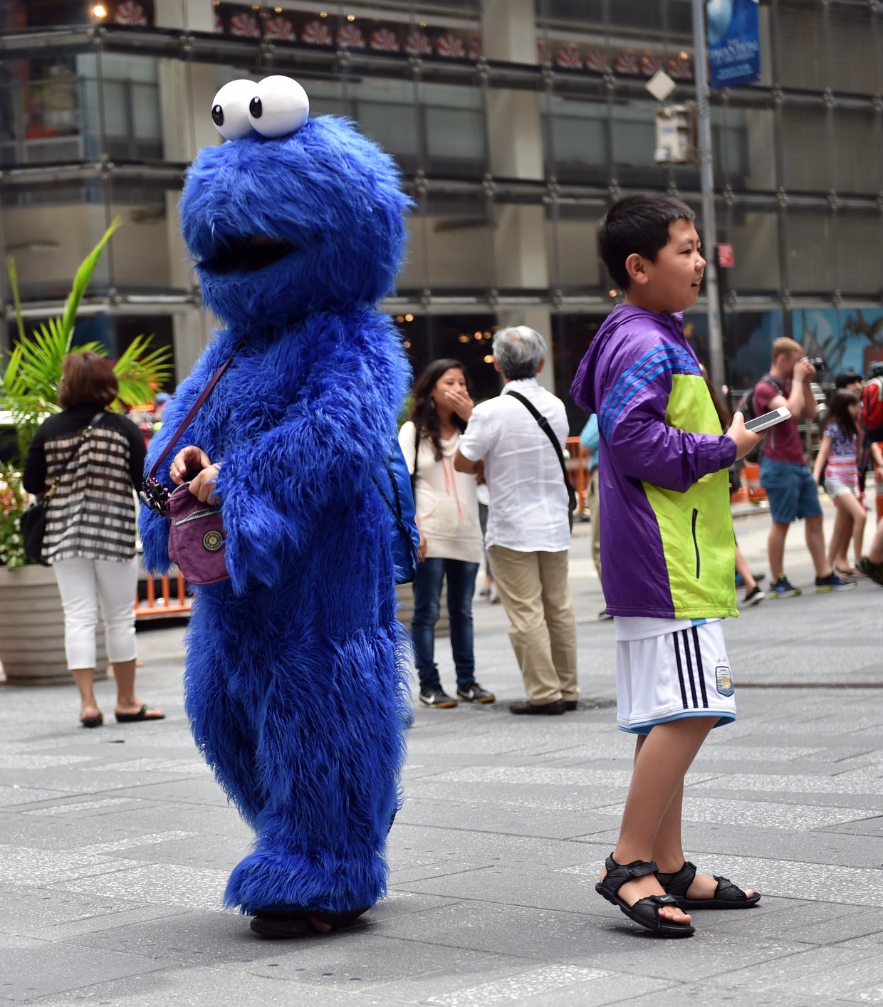 Costumed characters in New York City's Times Square raise questions