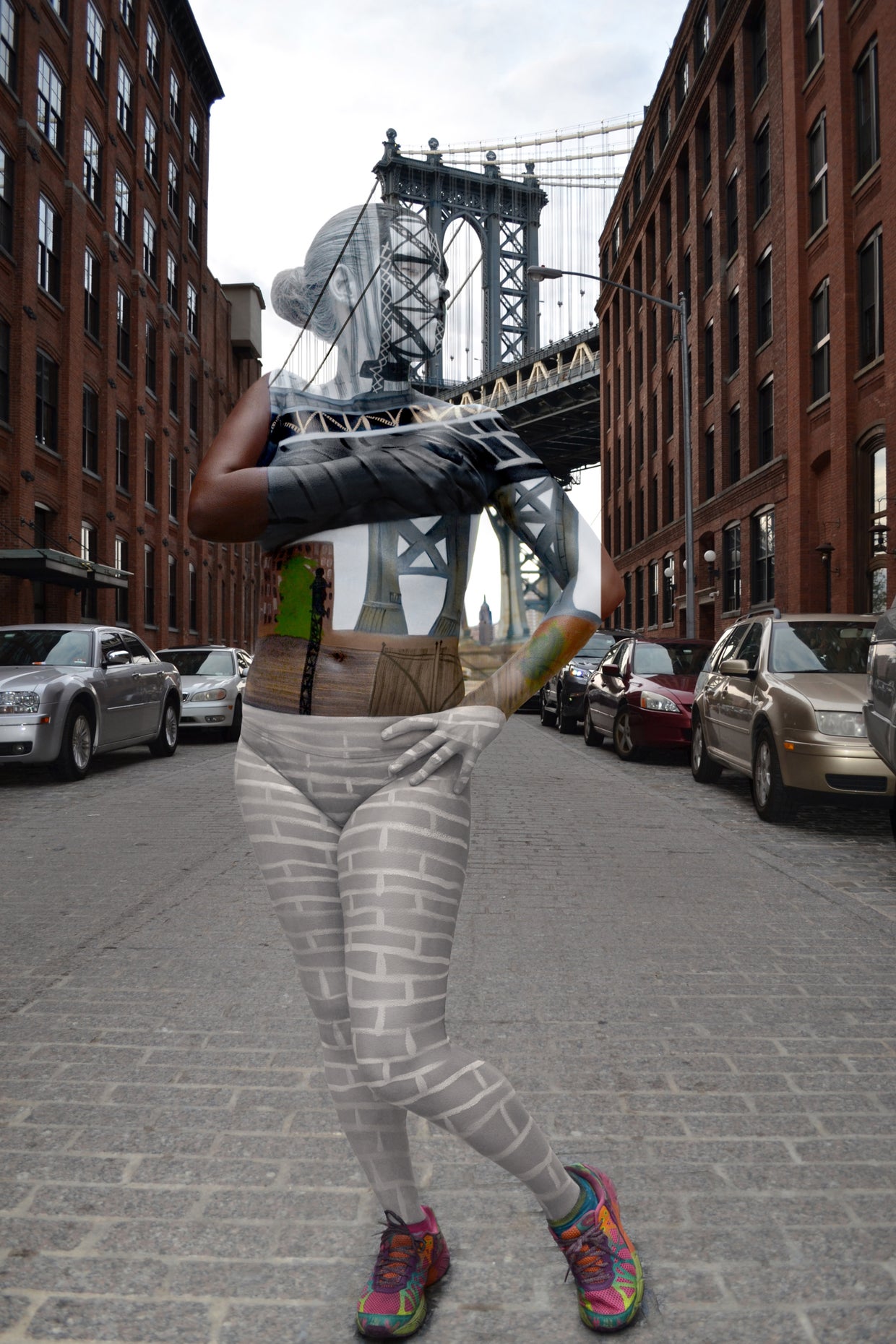 Body painting urban camouflauge