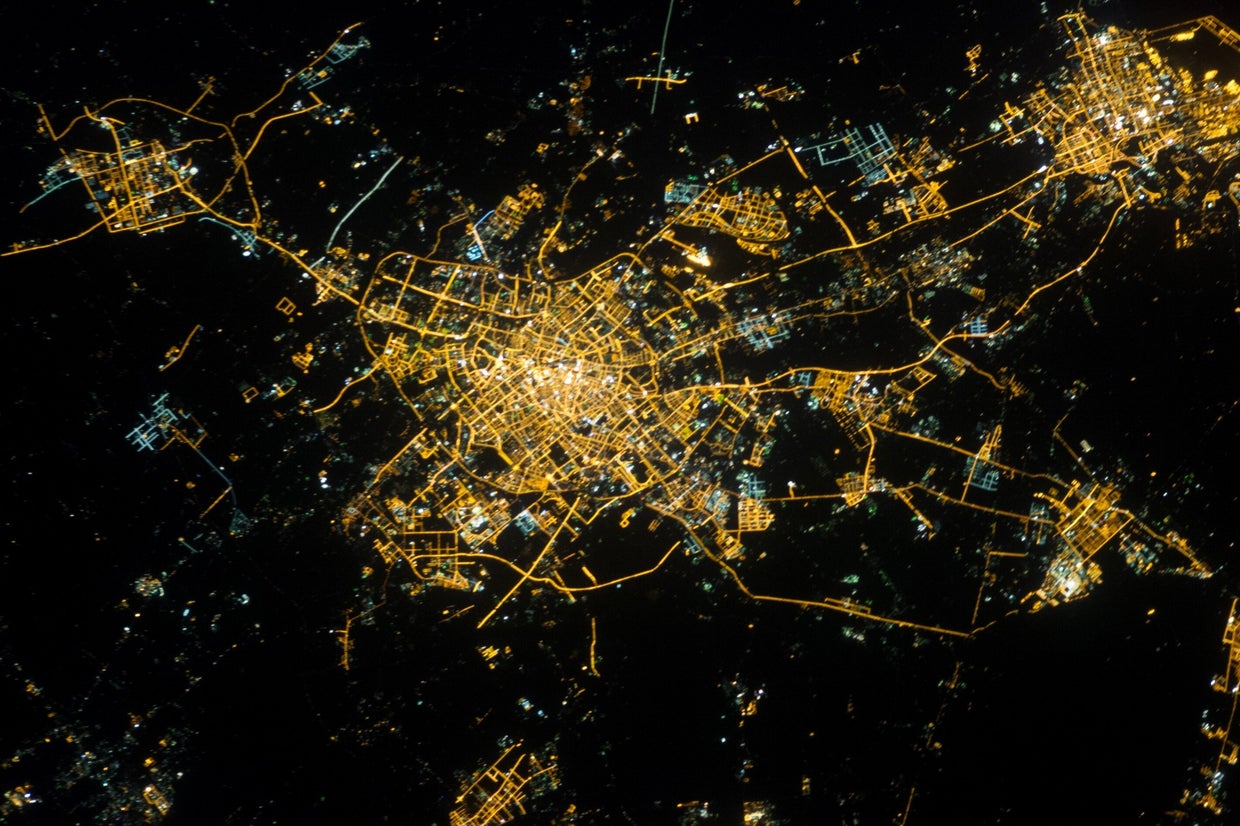 City lights from space