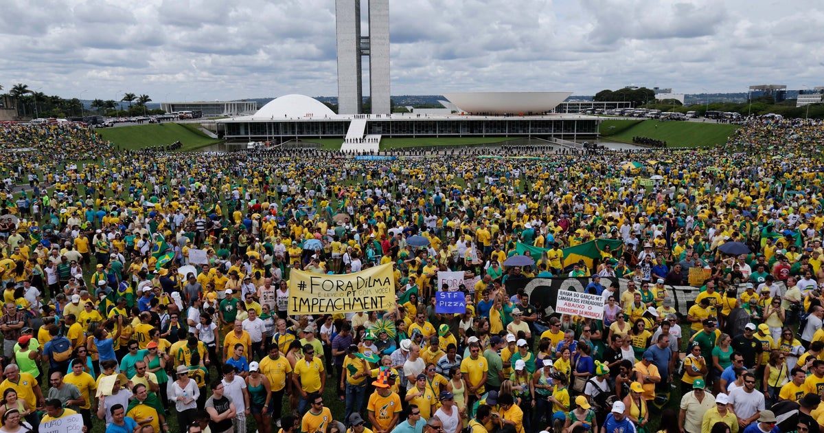 Brazil protesters march to demand President Dilma Rousseff's ...