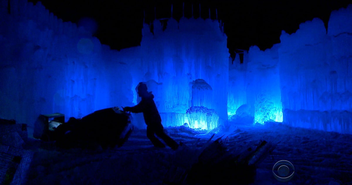 Backyard idea transforms into ice castle kingdom - CBS News