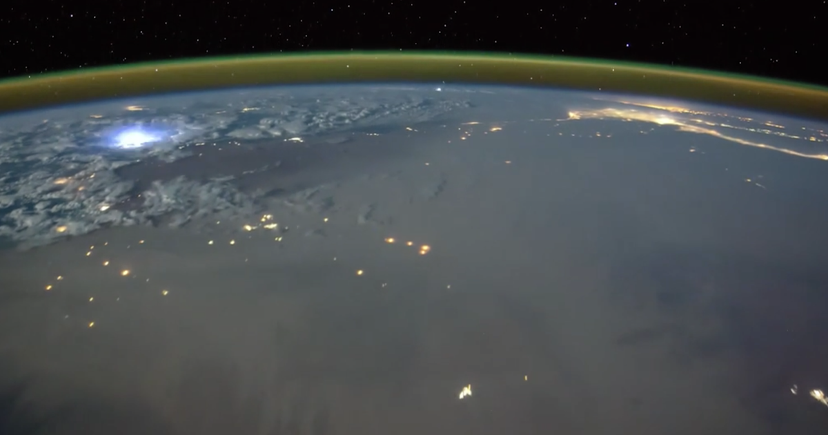 Astronaut tweets cool video of lightning storm from space - CBS News