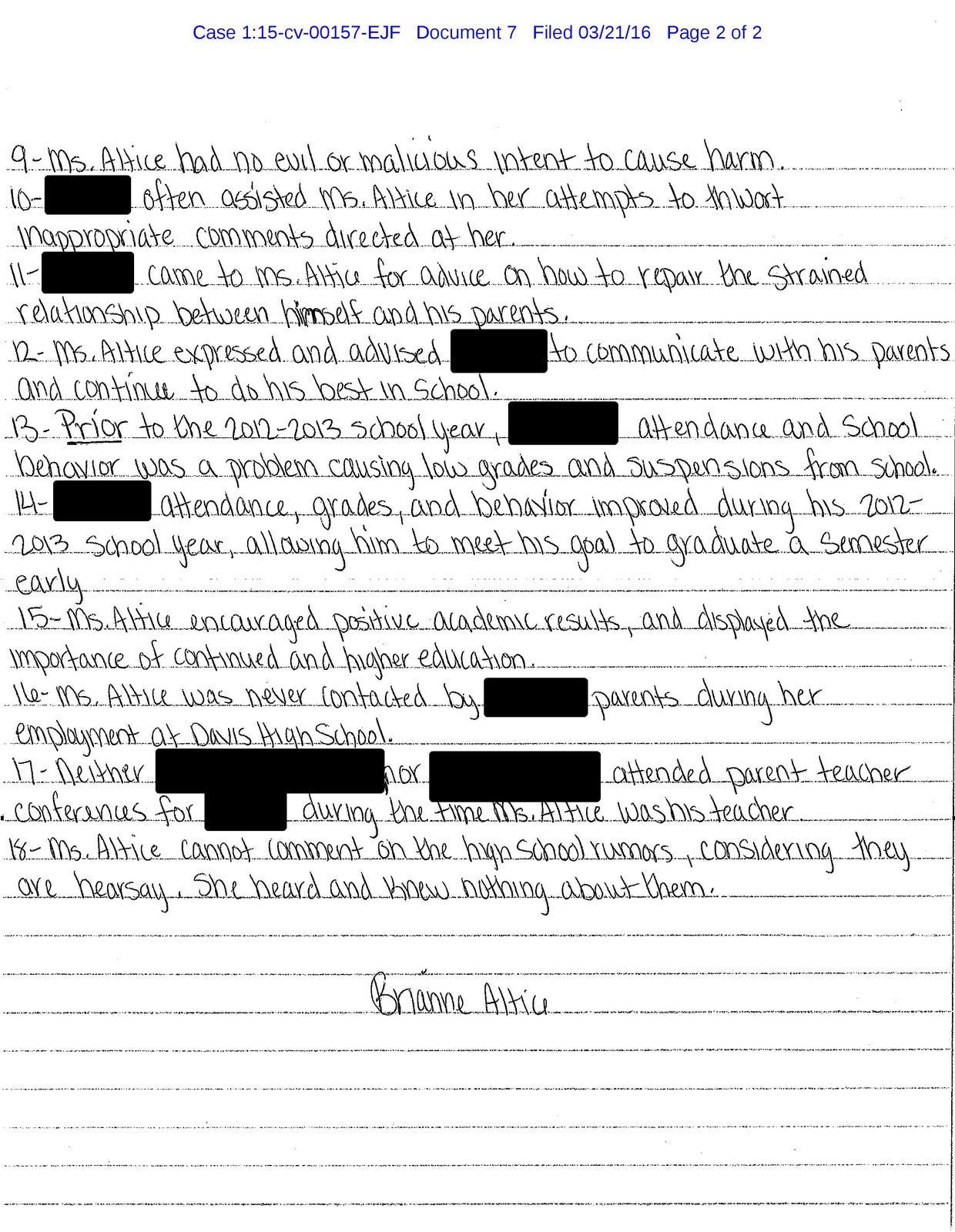 Teacher Brianne Altice in student sex case says alleged victim's grades ...