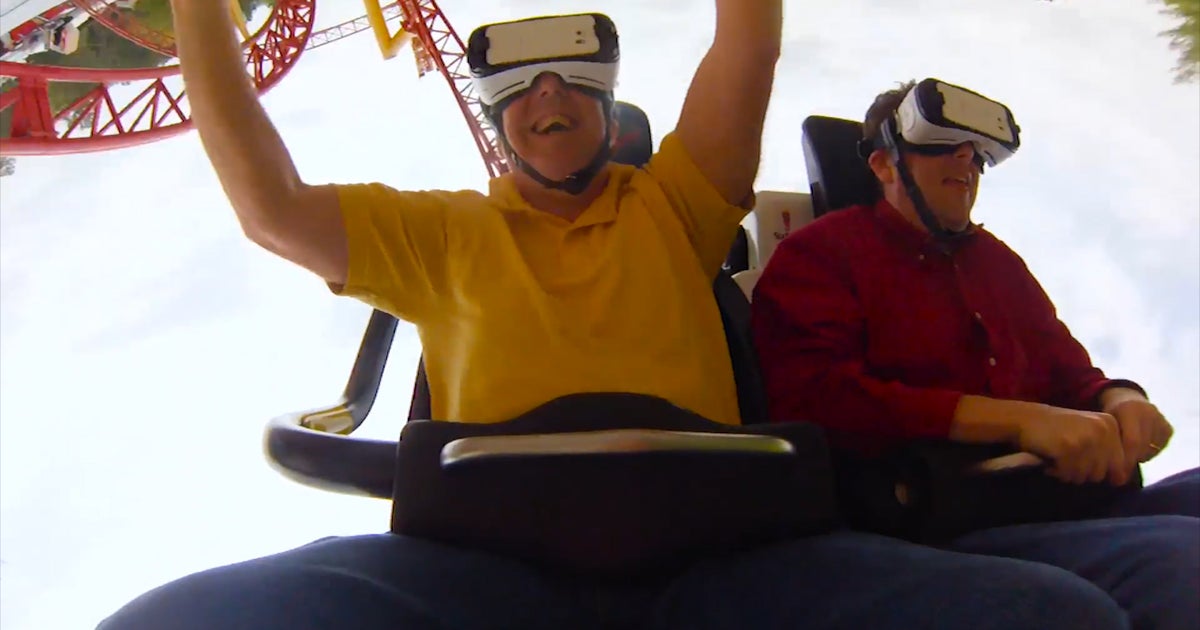 Roller coasters add virtual reality for high-tech thrills - CBS News