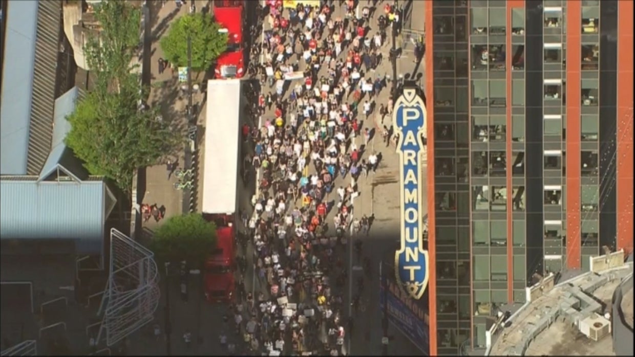 May Day marches held across the U.S. - CBS News