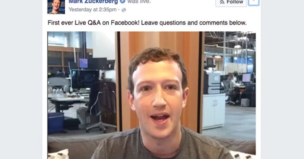 Mark Zuckerberg in Facebook Live Q&A: "I am not a lizard" - CBS News