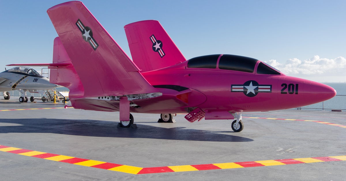 Fighter jet on the USS Lexington goes pink for breast cancer awareness ...
