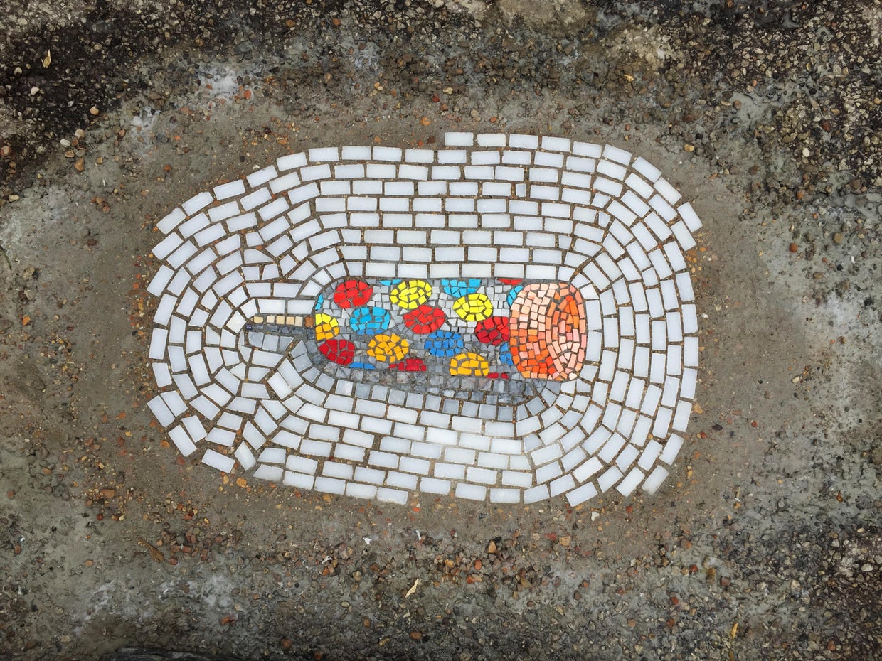 Street art: Jim Bachor's pothole mosaics