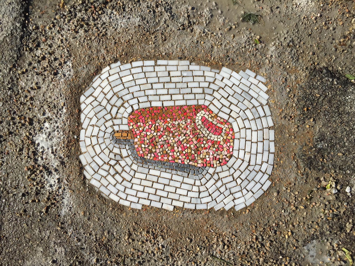 Street art: Jim Bachor's pothole mosaics