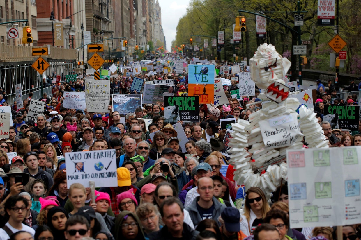 March for Science protesters take to the streets to mark Earth Day ...