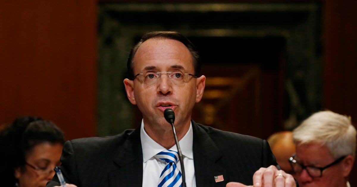 Deputy AG Rod Rosenstein warns about anonymous sources - CBS News