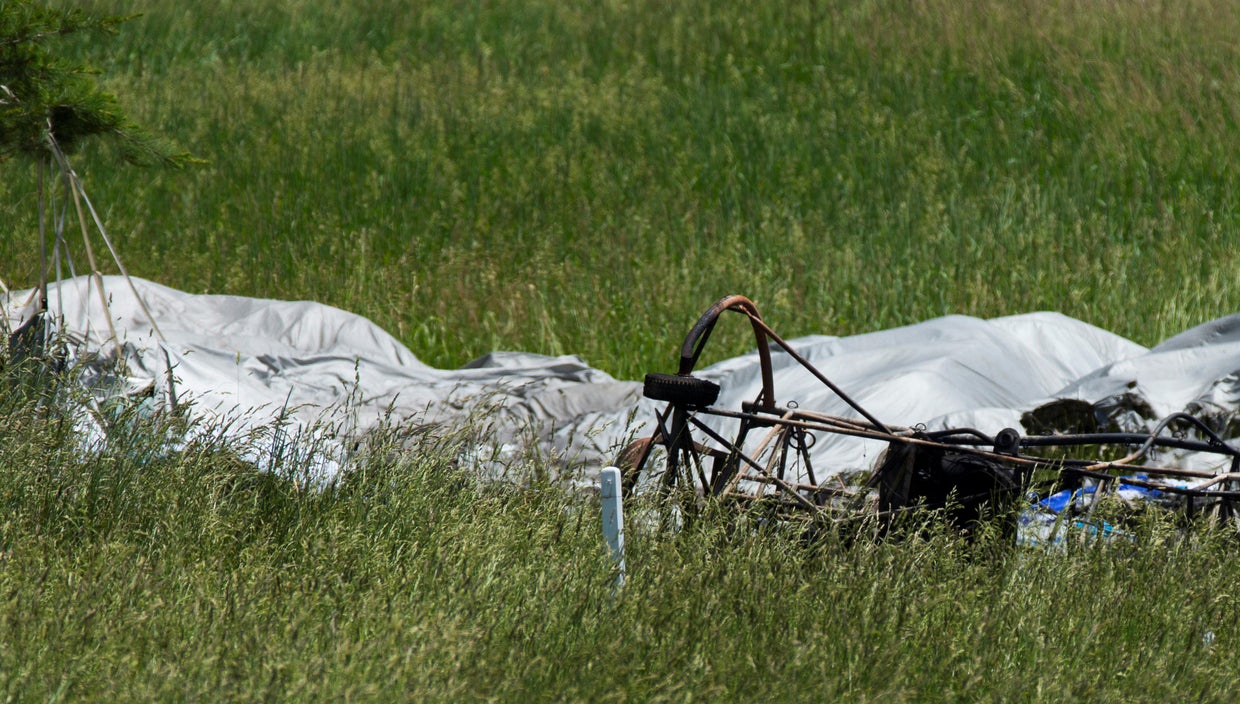 Blimp crashes near U.S. Open after catching fire - CBS News